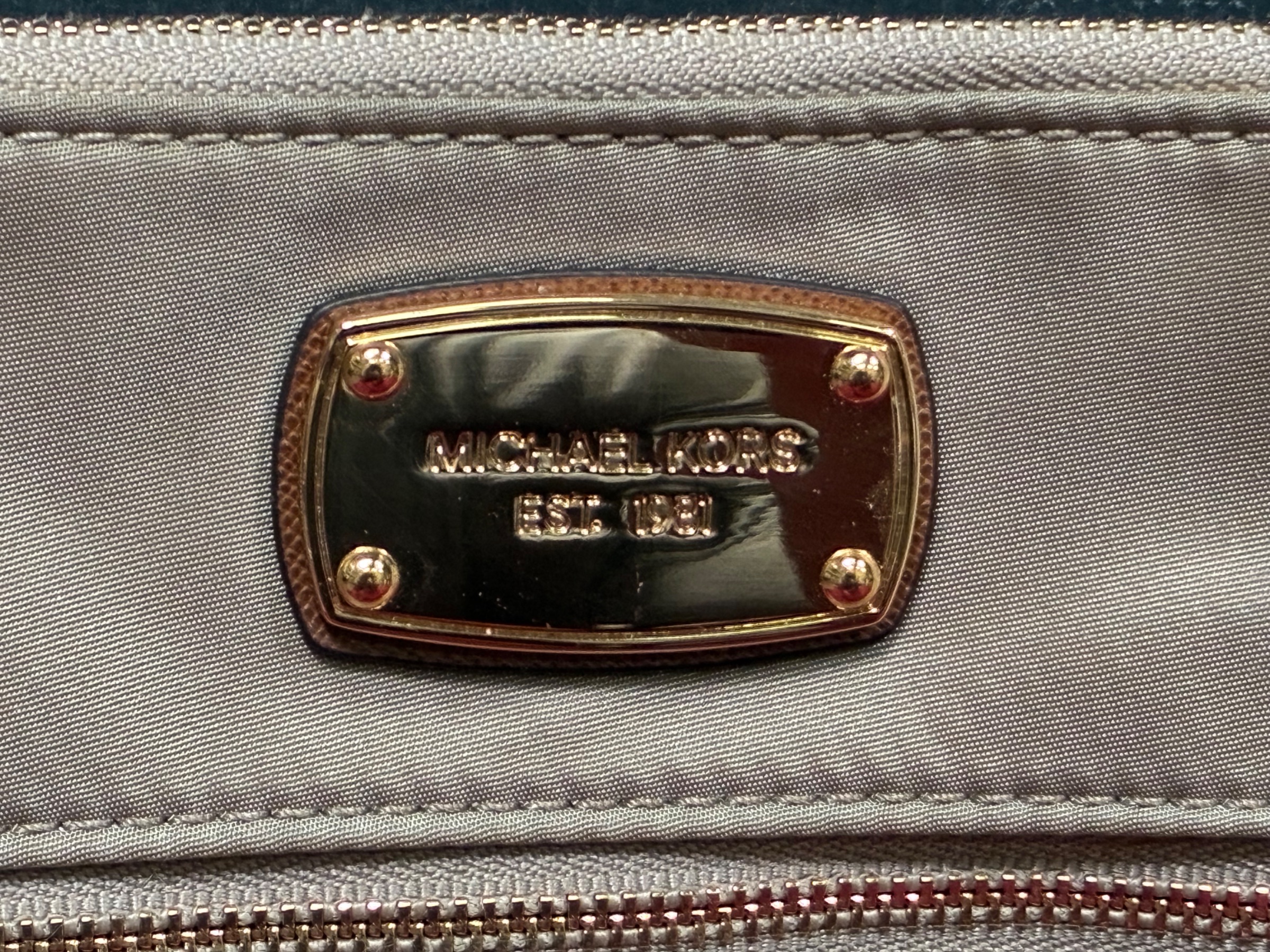 Michael Kors Tan Nylon Crossbody Bag with Gold-Tone Hardware | Anchor Point