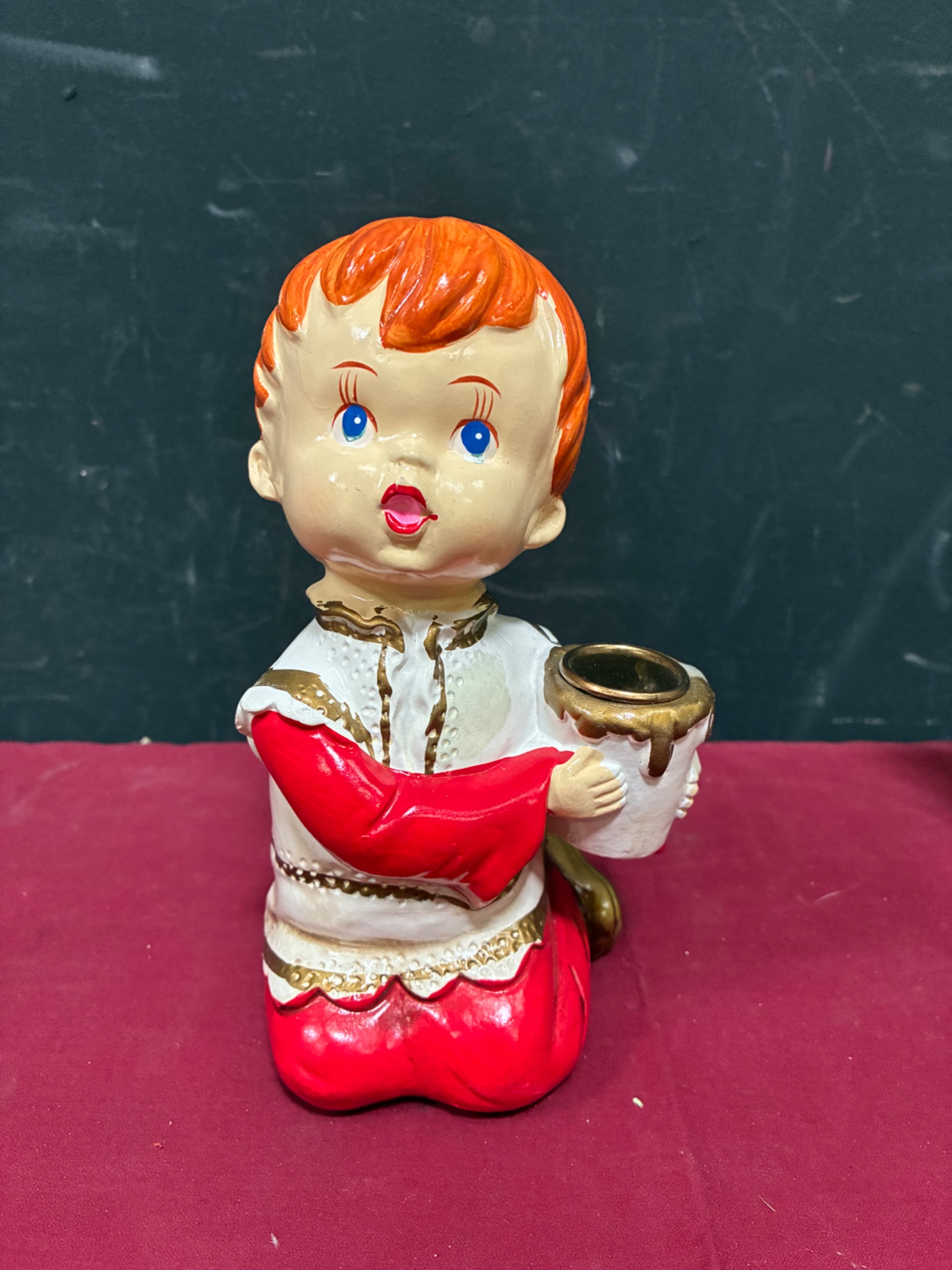 Vintage Mid-Century Style Choir Boy and Girl Candle Holder Figurines ...