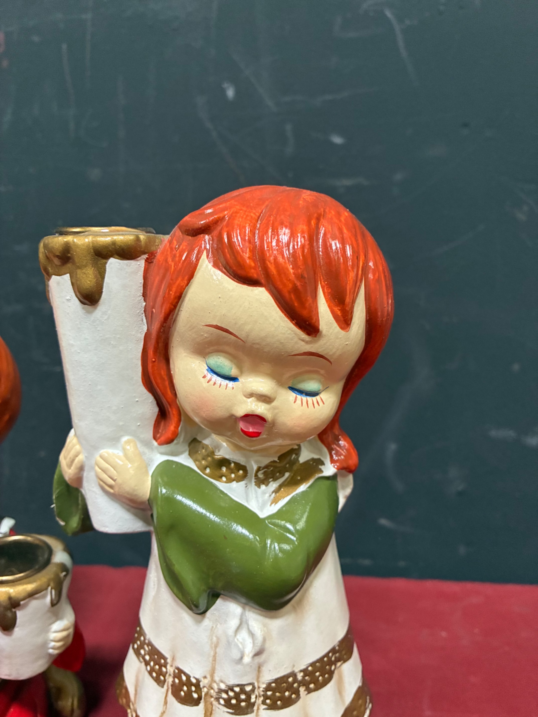 Vintage Mid-Century Style Choir Boy and Girl Candle Holder Figurines ...